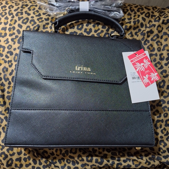 Trina Turk | Bags | Trina Turk Black Satchel Crossbody Bag Nwt | Poshmark